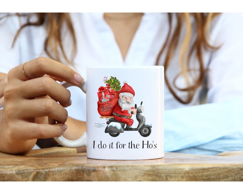 Funny Santa Mug Cute Santa Mug Rude Santa Biker Christmas - Etsy