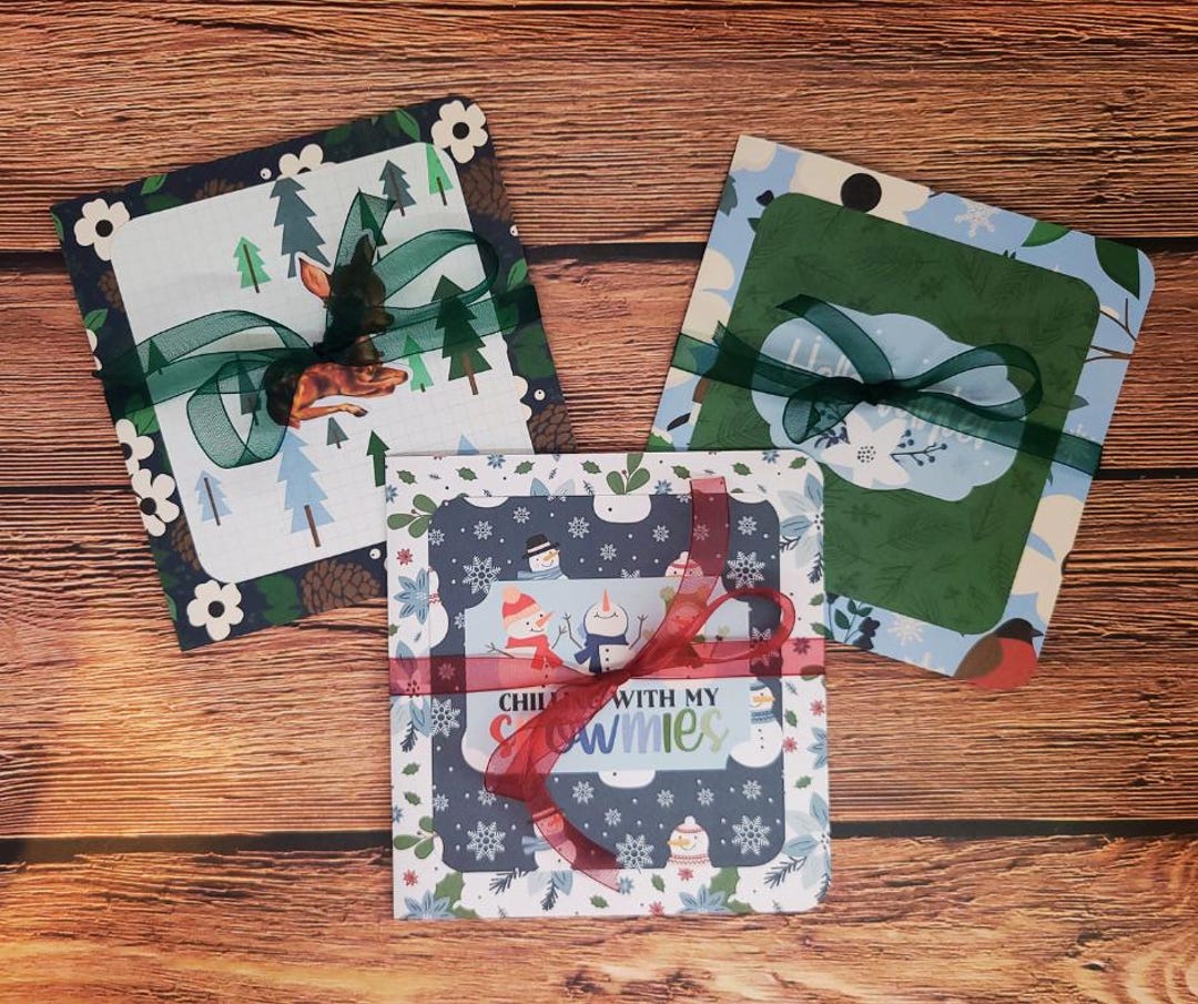 Winter Gift Card Wallets - Holds 3 Gift Cards or Cash - Winter Birthday ...