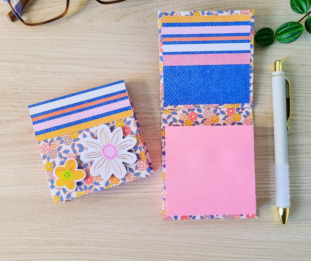 Floral Post-it Note Holders - Set of 2 | Spring Desk Decor | Handmade ...
