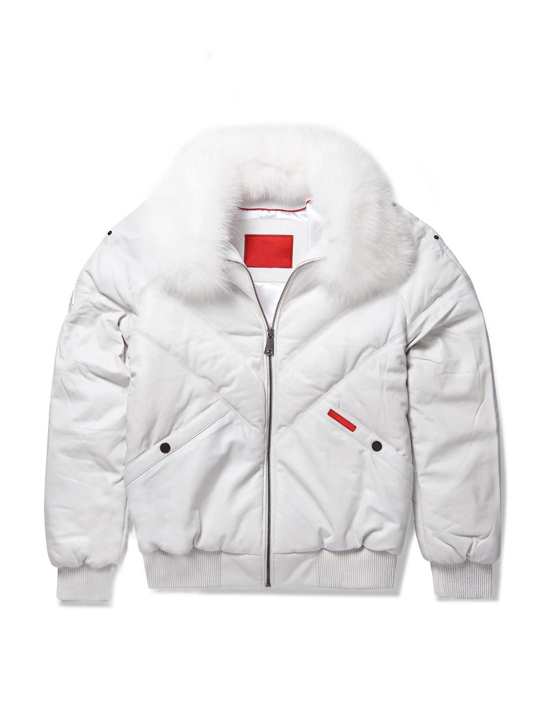 Men's White Original Goose Country V-bomber Jacket With Fur Lined ...