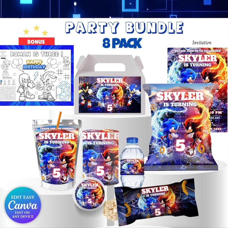 Sonic 5th Birthday Theme - Etsy