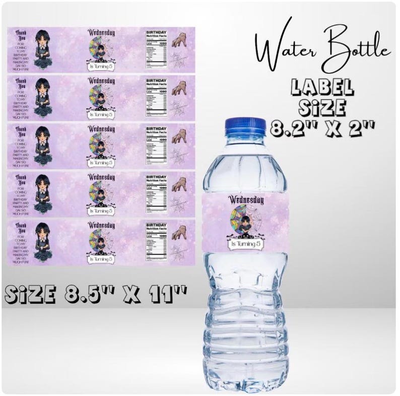 Editable Wednesday Addams Birthday Bundle | Printable Spooky Goth Party ...