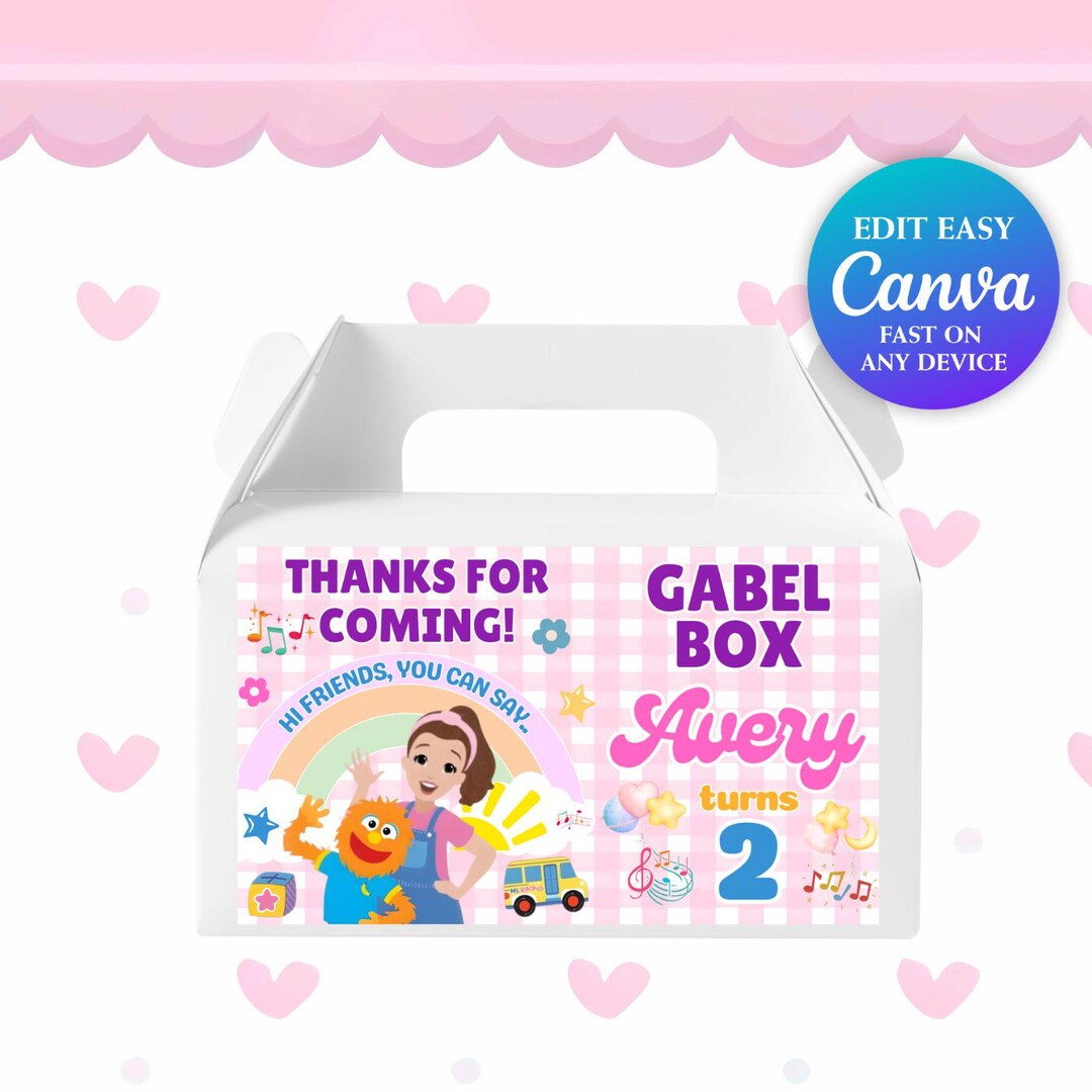 Editable Ms Rachel Gable Box Ms Rachel Party Favor |preschool Learning ...
