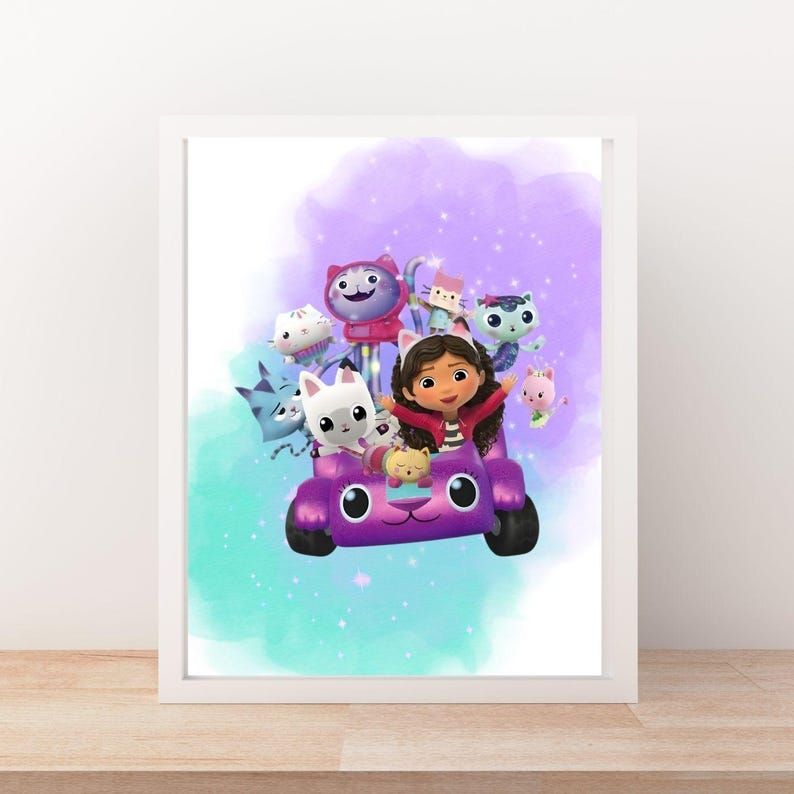 Gabby Dollhouse Poster Custom Initial Nursery Gabby Wall Art ...