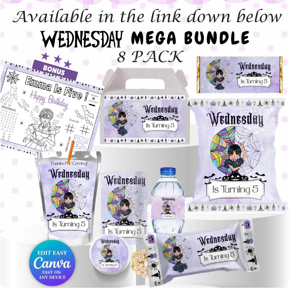 Editable Wednesday Addams Chip Bag Wrapper | Printable Addams Family ...