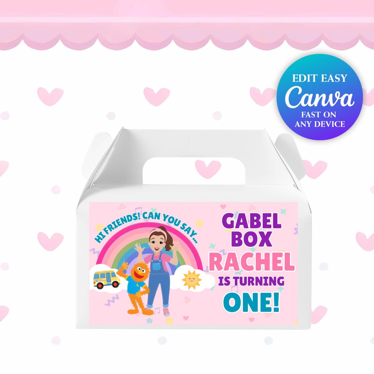 Editable Ms Rachel Gable Box Ms Rachel Party Favor |preschool Learning ...