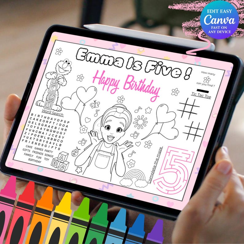 Ms Rachel Birthday Activity Placement Mat | Ms Rachel Activity Sheet ...