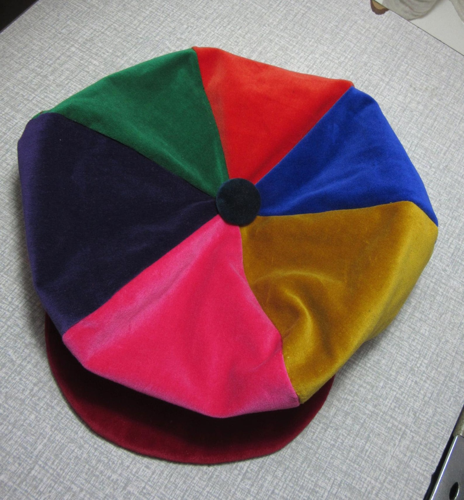 Luxury Velvet Bakers Boy Cap 70s Style Pimp Hat Bright, Dark or Muted ...