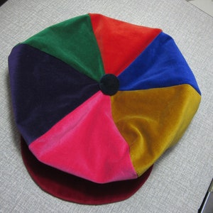Luxury Velvet Bakers Boy Cap 70s Style Pimp Hat Bright, Dark or Muted ...