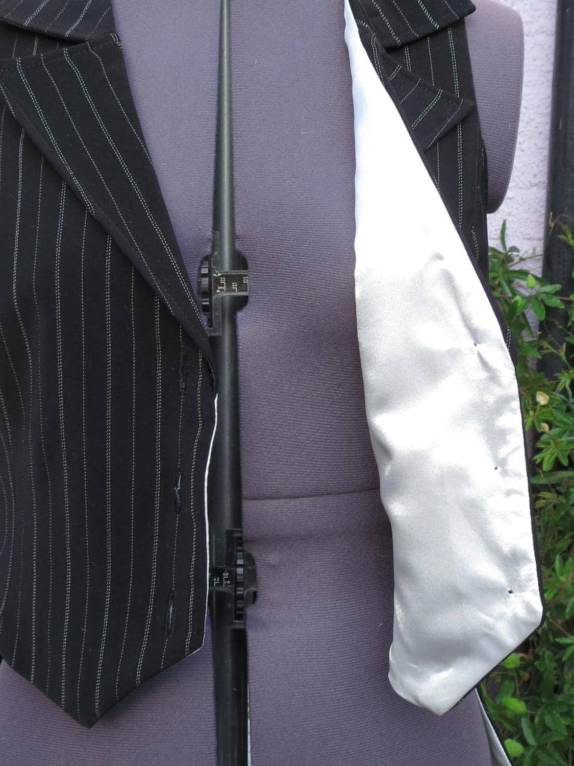 Goth waistcoat with tails tailcoat in black and white | Etsy