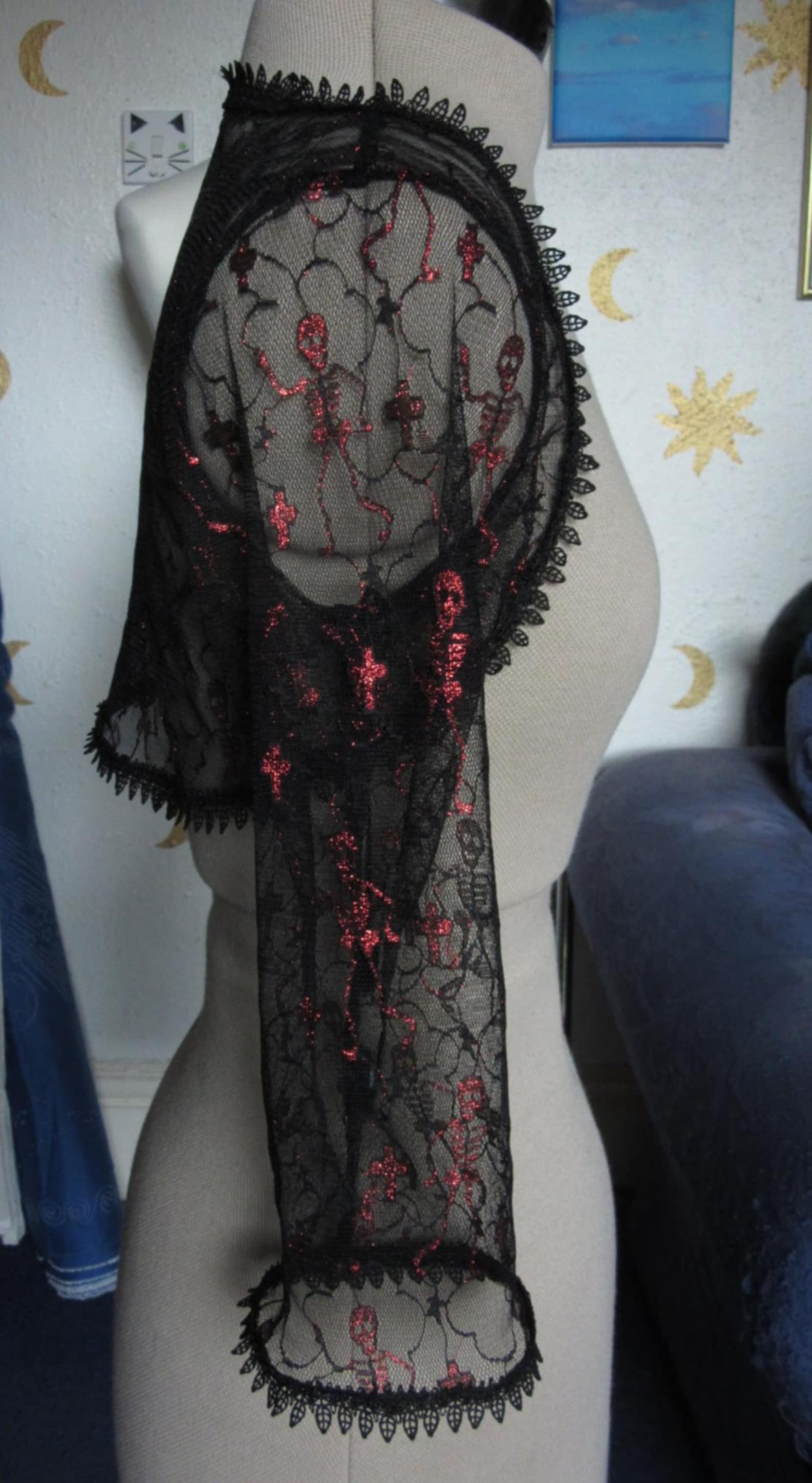 Skeleton Lace Shrug Black or Black and Red Choice of Lace | Etsy