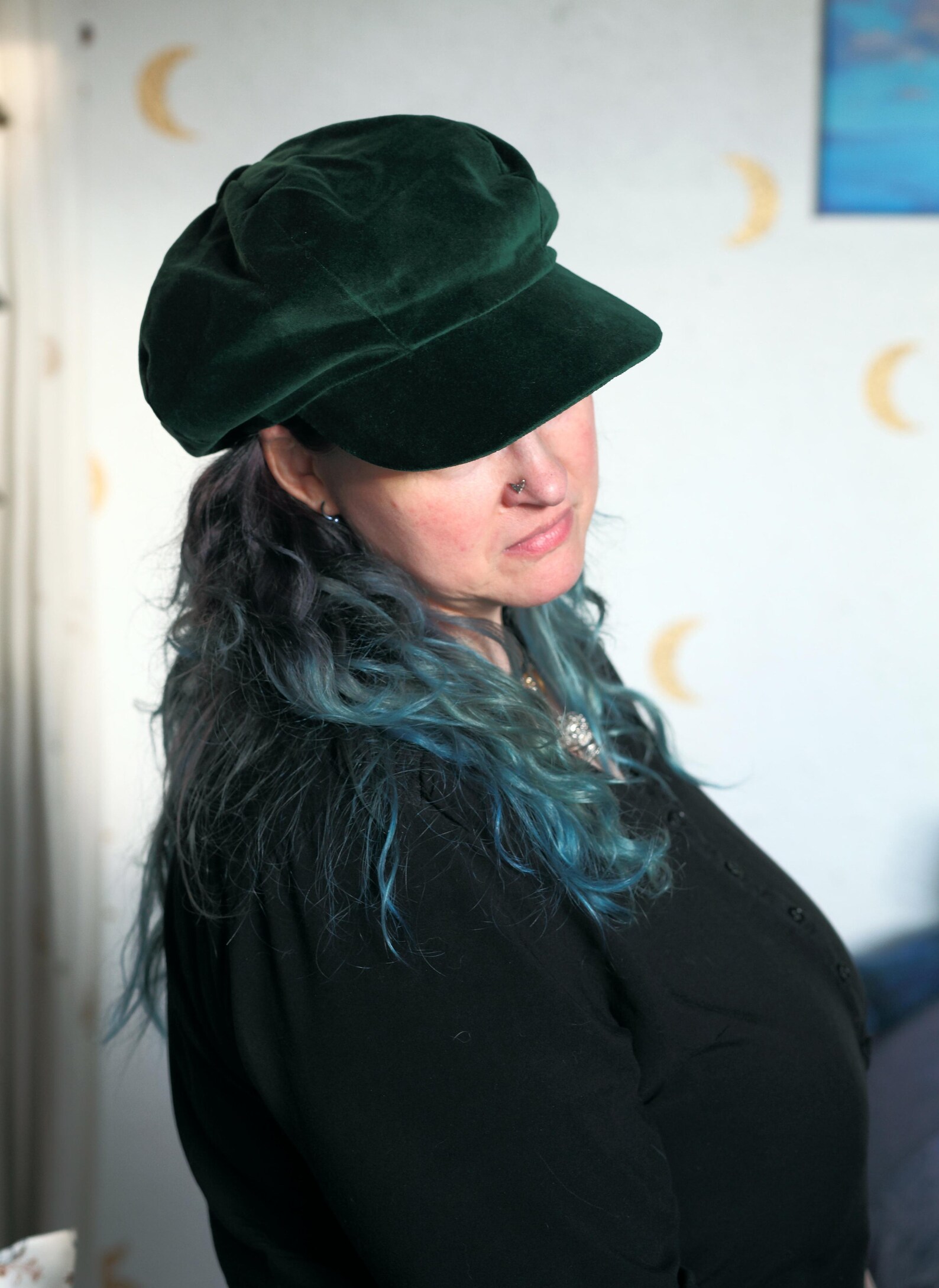 Luxury Velvet Bakers Boy Cap 70s Style Pimp Hat Bright, Dark or Muted ...
