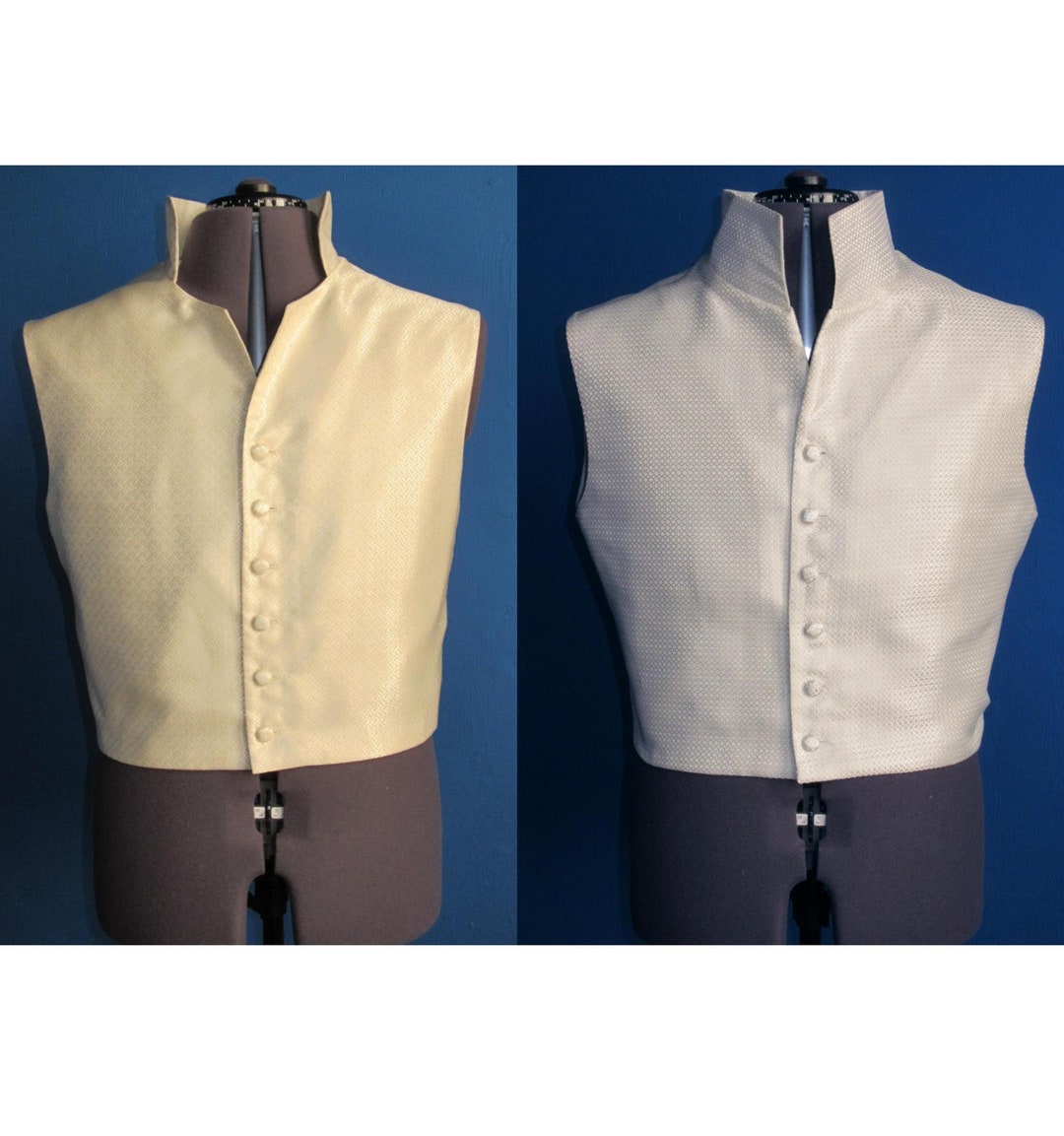 Regency Waistcoat Warm Cream or Ivory Textured Heavy Satin Fully Lined ...