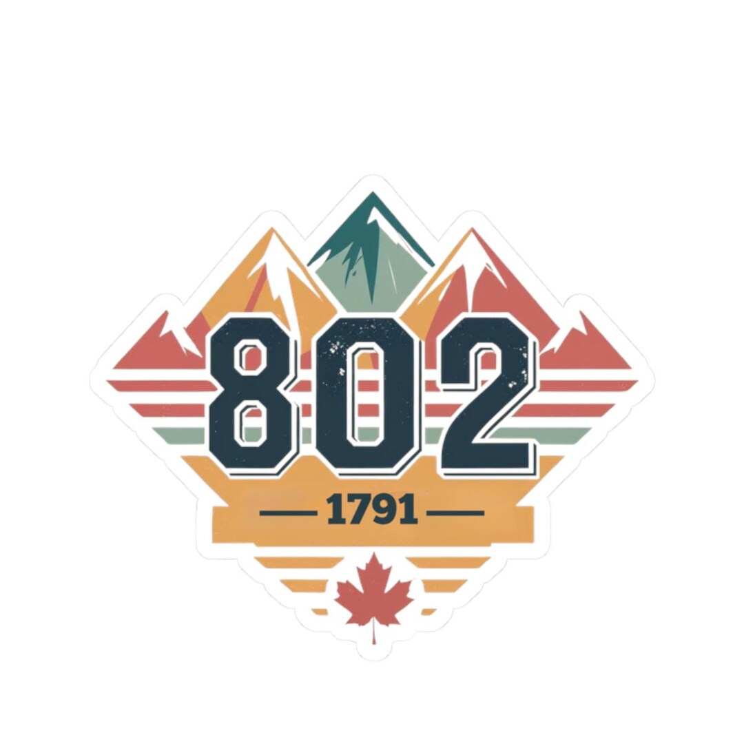 802 Vermont Sticker – Retro Mountain Design, VT State Decal - Etsy