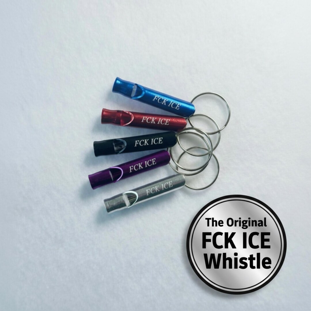 FCK ICE Engraved Whistle Keychain Ultra Loud Anti Ice Personal ...