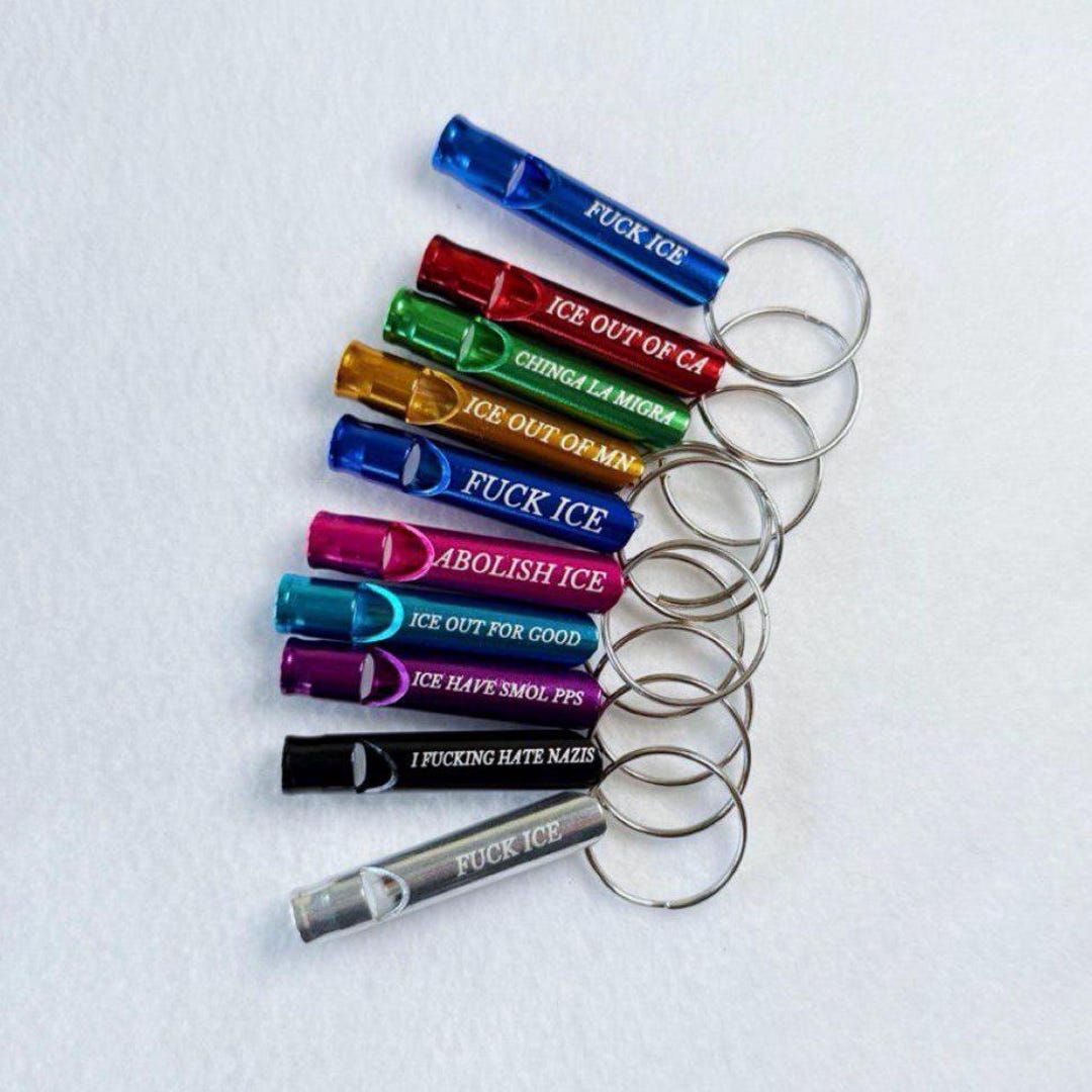 PERSONALIZED Whistle Keychain Safety Device Gift Idea Custom Engraved ...