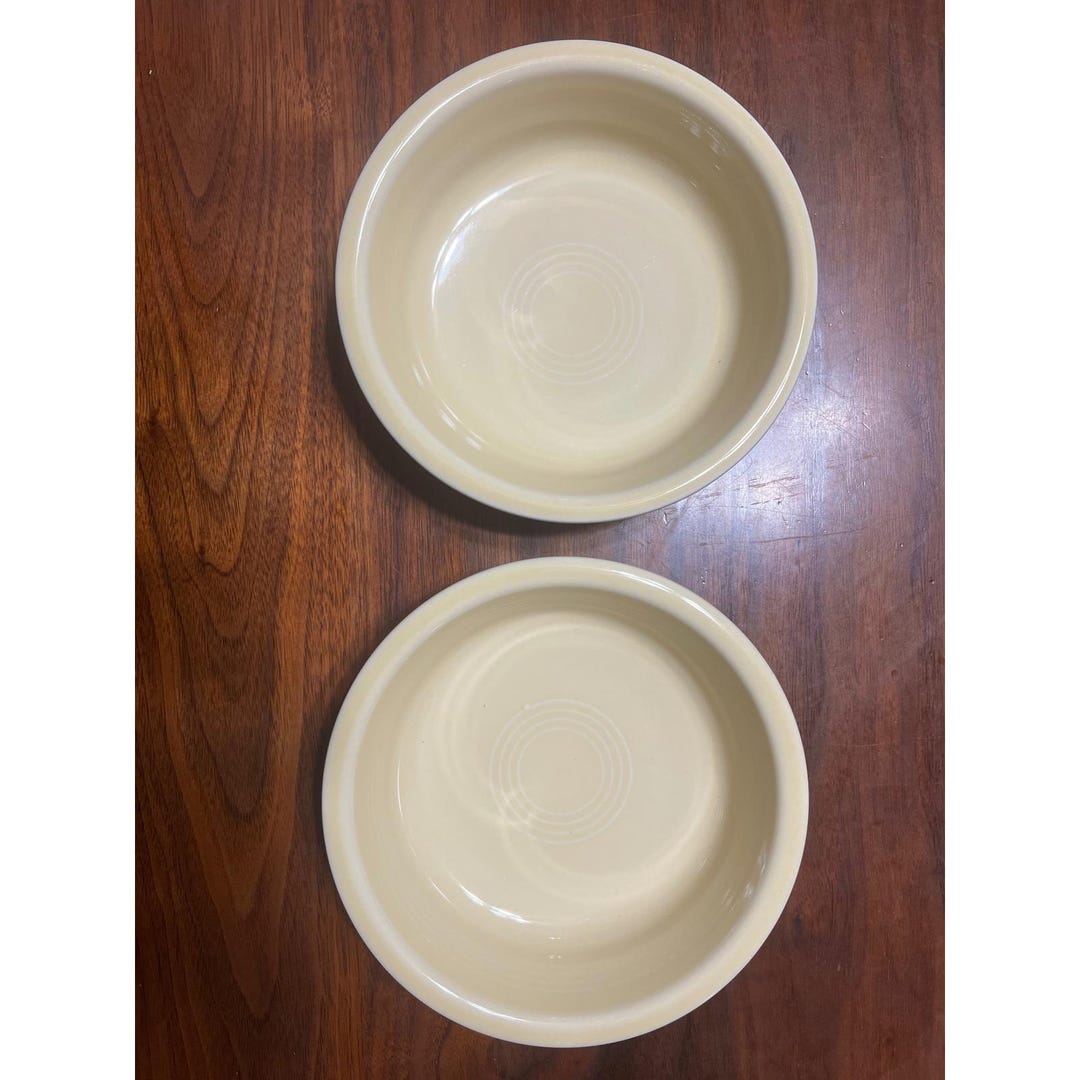 Vintage Fiesta Ware Set 2 Yellow/ivory Soup Cereal Bowls 6.75 Inch ...