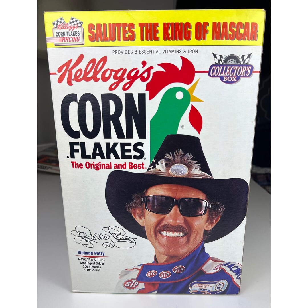 Kelloggs Corn Flakes Collector Box Richard Petty NASCAR King of NASCAR ...