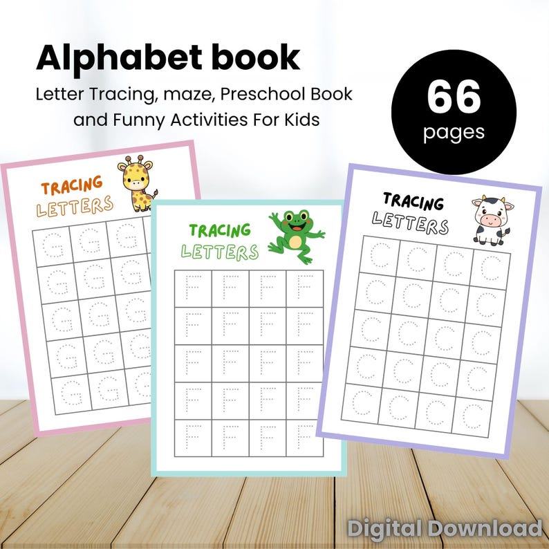 Alphabet Busy Book, Preschool Letter Tracing, Toddler Learning ...