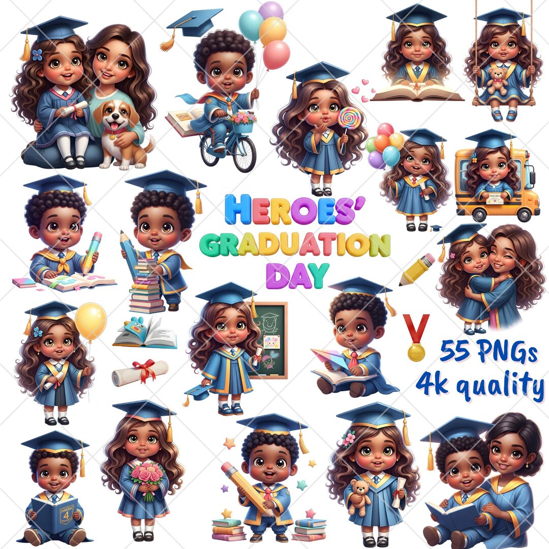 Heroes Graduation Day PNG Digital File | Kids Superhero Clipart for ...