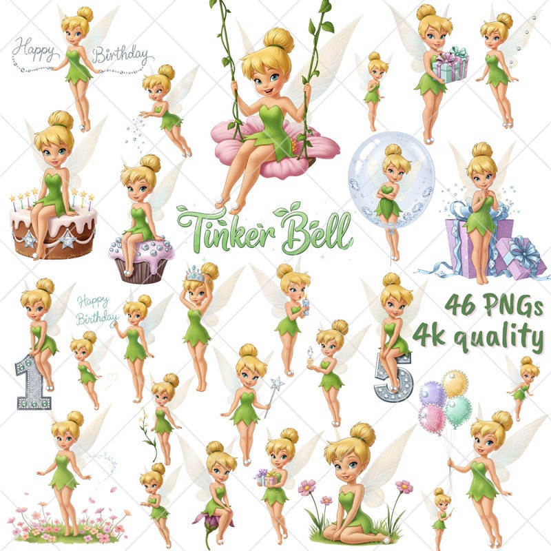 Tinkerbell Fairy Stickers - Etsy