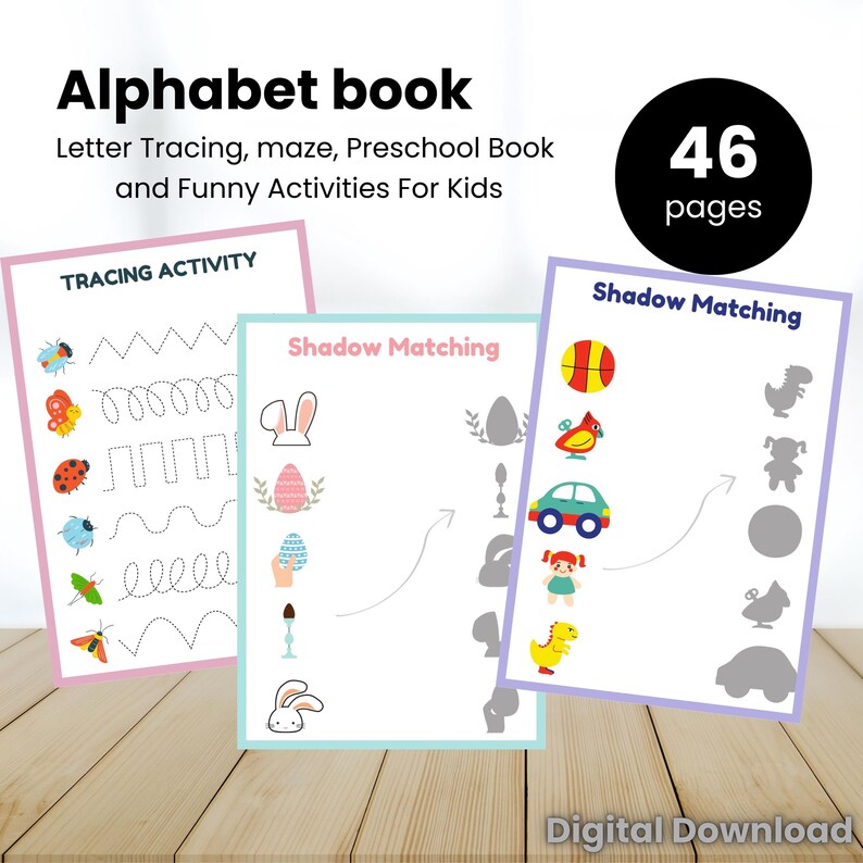 Alphabet Busy Book, Preschool Letter Tracing, Toddler Learning ...