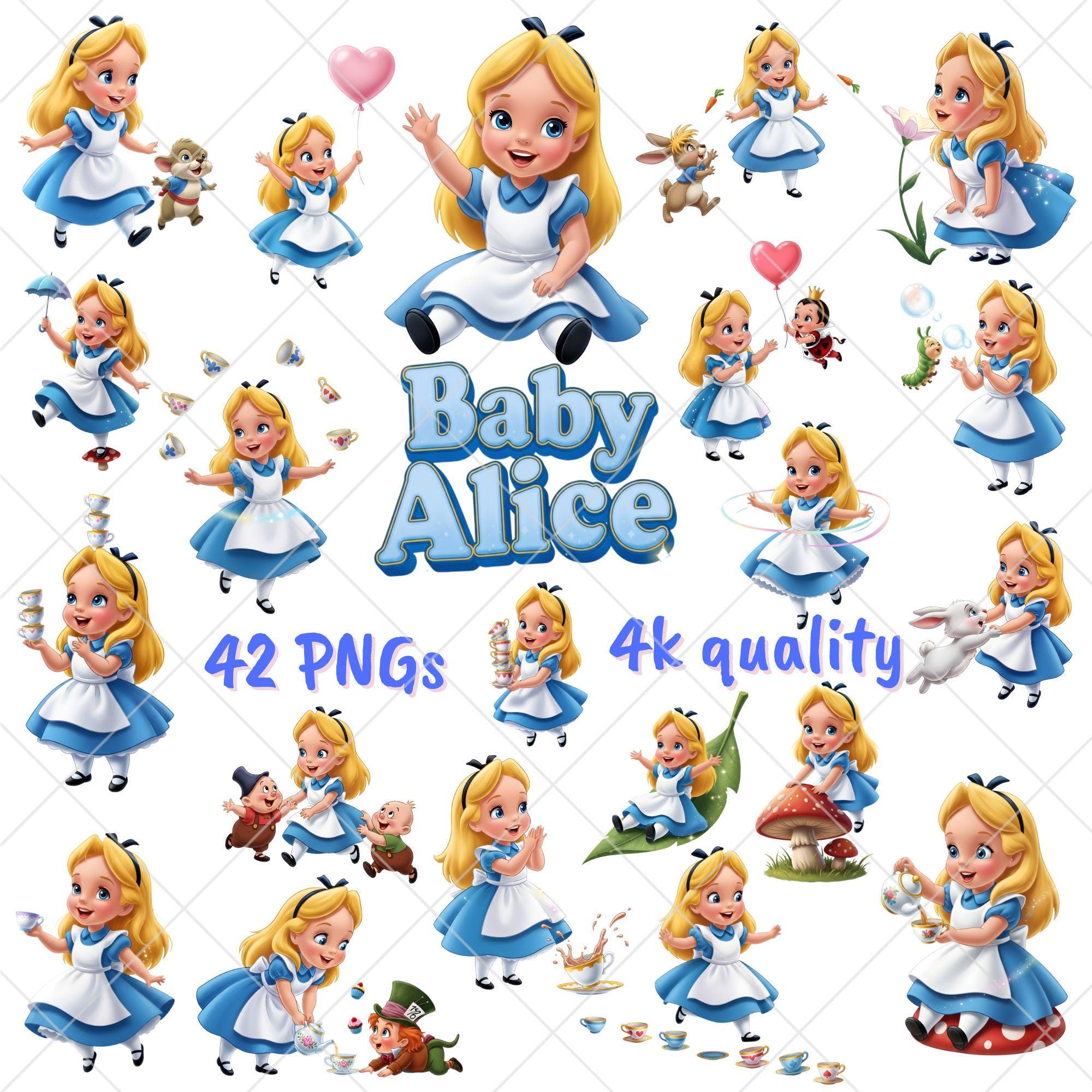 Baby Alice Wonderland PNG Digital File | Alice Clipart | Birthday ...