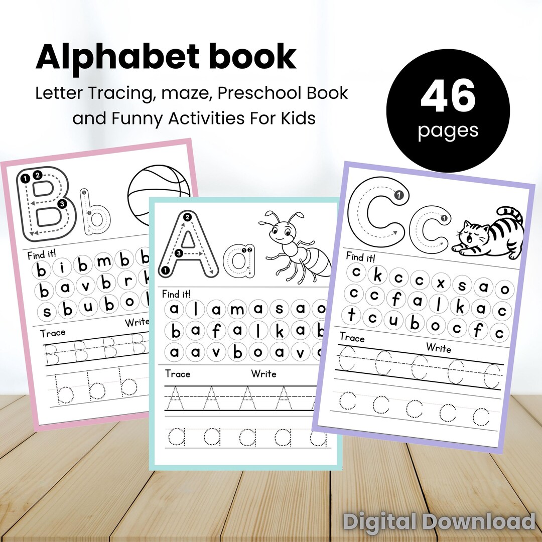 Alphabet Busy Book, Preschool Letter Tracing, Toddler Learning ...