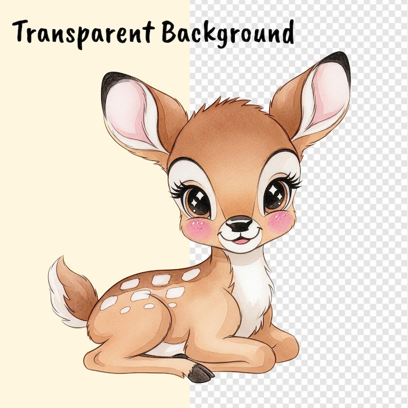 12 Watercolor Cute Animals PNG Clipart Cute Animal Watercolor Animals ...