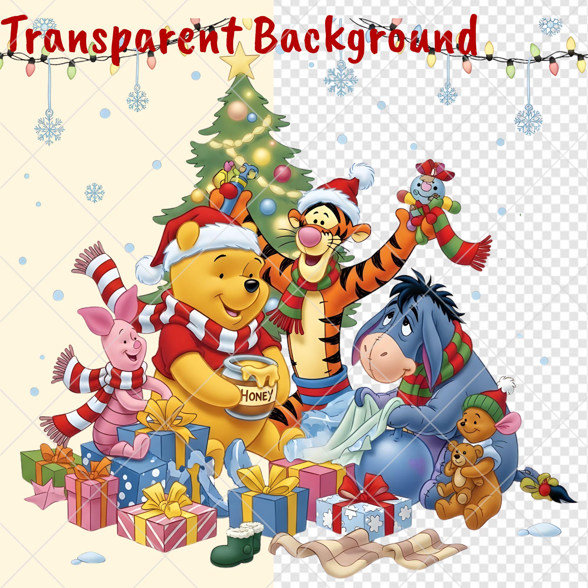 Winnie the Pooh and Santa Christmas PNG Clipart | Holiday Designs for ...