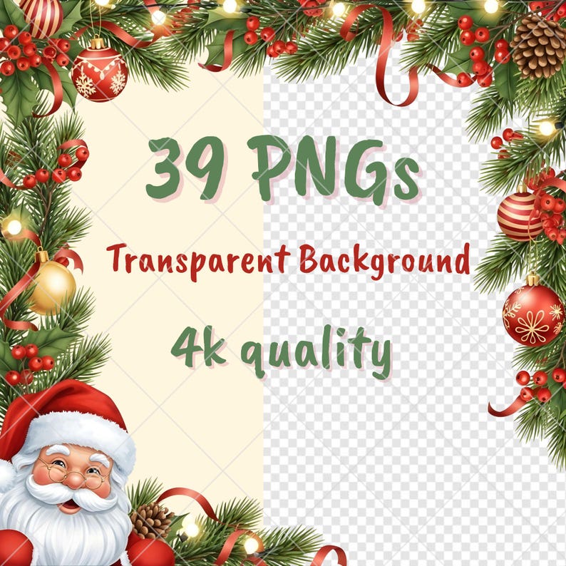 39 Christmas Frames PNG Clipart | Holiday Cards, DIY Crafts (digital ...