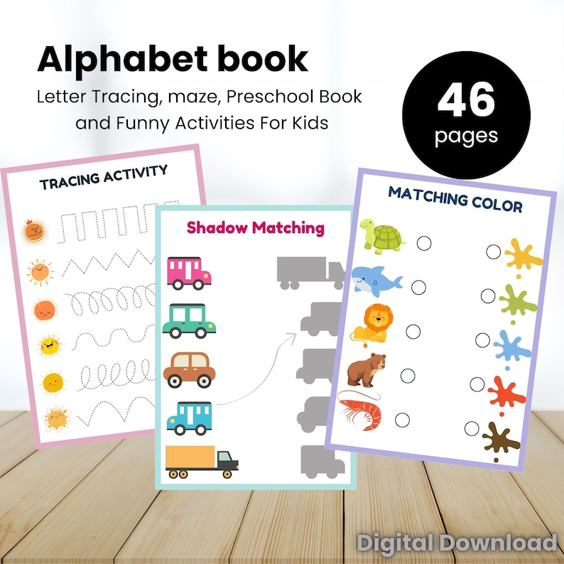 Alphabet Busy Book, Preschool Letter Tracing, Toddler Learning ...