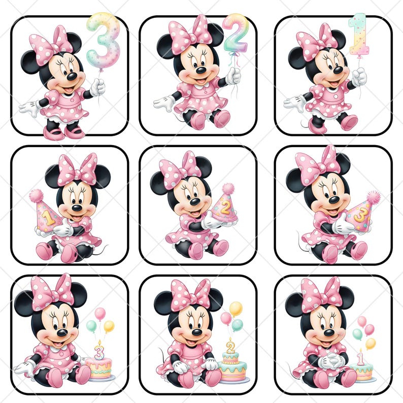 Baby Minnie PNG Clipart | Pink Birthday, Baby Shower (digital Download ...