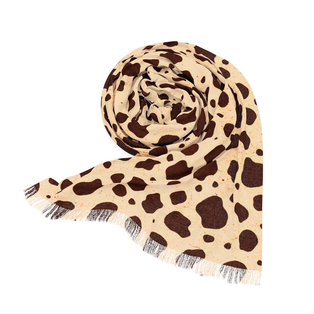 Leopard Print Light Scarf Animal Spot Pattern Neutral Brown Grey ...