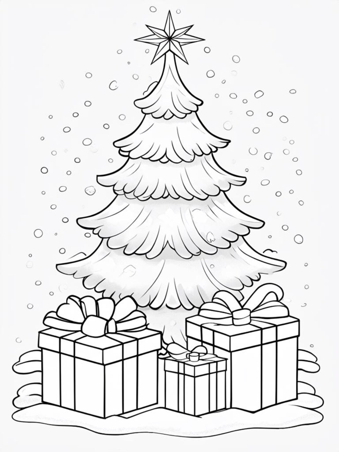 Christmas Tree Coloring Page - Etsy