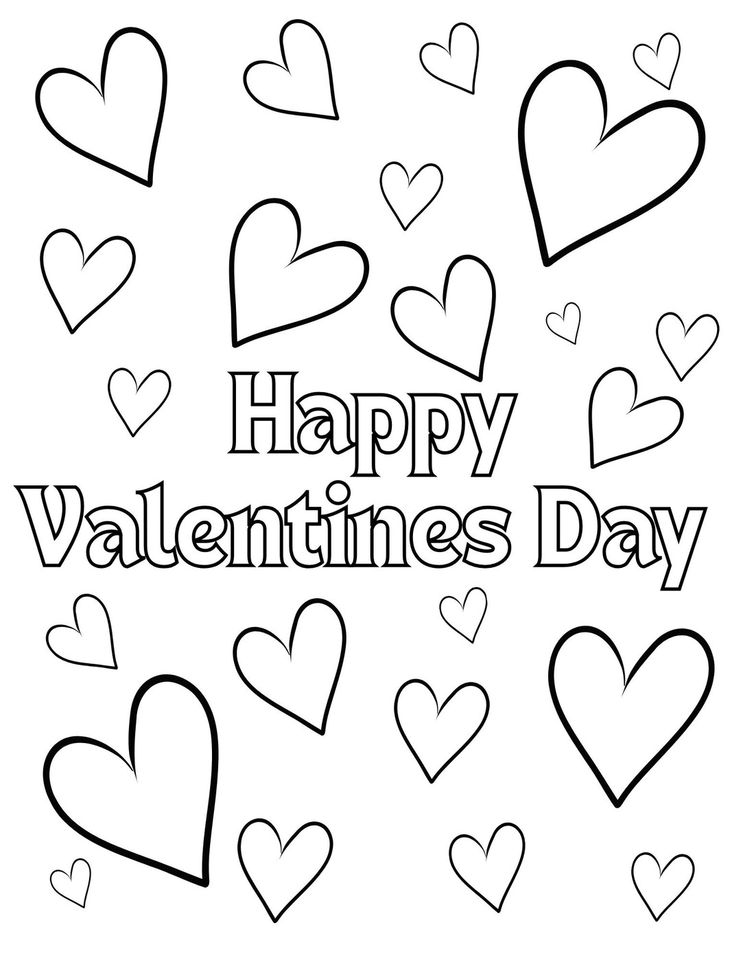 Valentines Day Coloring Page - Etsy