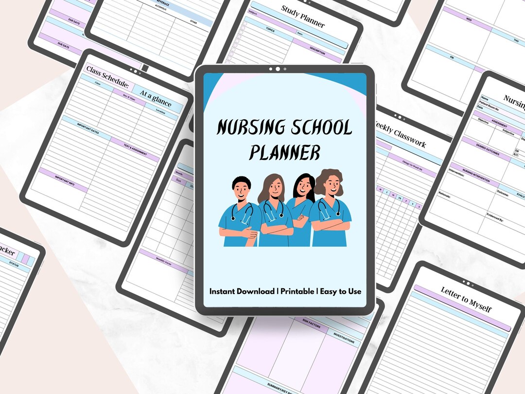 Nursing School Planner PDF: Study Tracker, Exam Prep, Care Plans ...