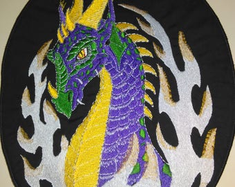 Green Fantasy Dragon Patch Myth Creature Serpent Embroidered Iron on ...