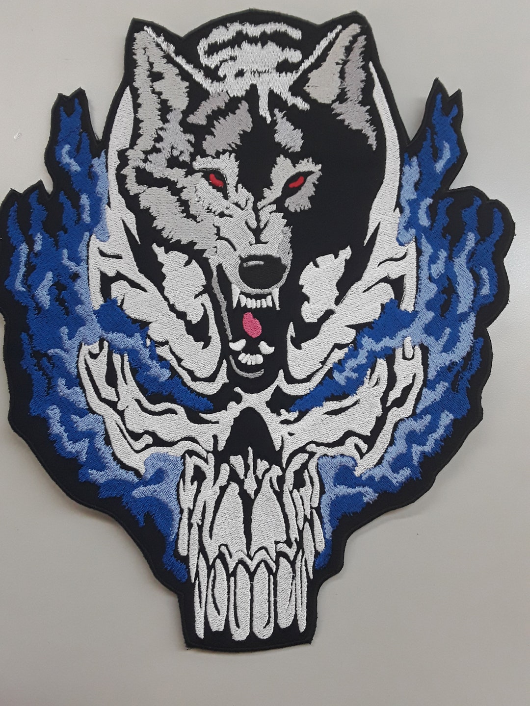 12 Inch by 9.5 Inch Skull Wolf Back Patch - Etsy