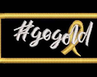 Childhood Cancer Gold Awareness Ribbon Embroidered Iron on Patch Gifts ...