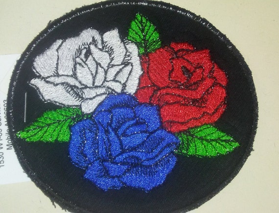 Red White Blue Roses Patch | Etsy