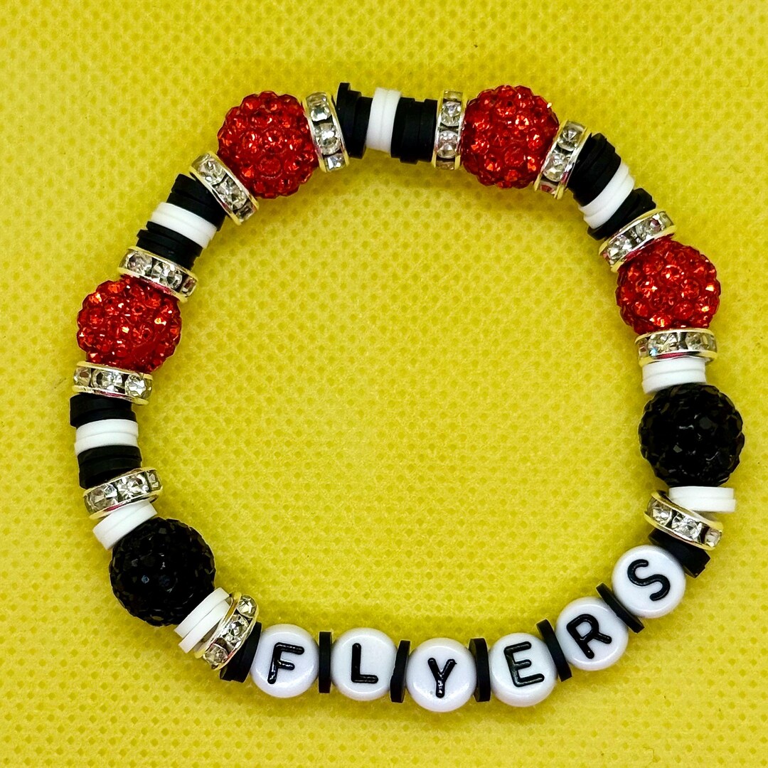 Flyers Rhinestone Beaded Stretch Bracelet: Philadelphia Sports Pride - Etsy