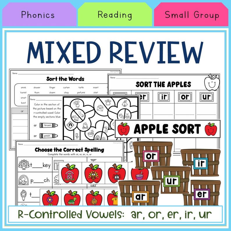 R-controlled Vowels No Prep Practice Pages, Ar, Or, Er, Ir, Ur - Etsy