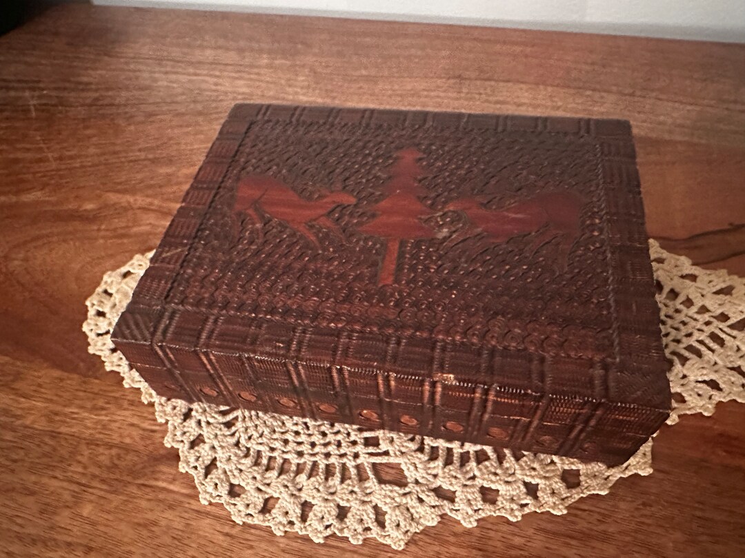 Woodland Scene Carved Music Box - Etsy