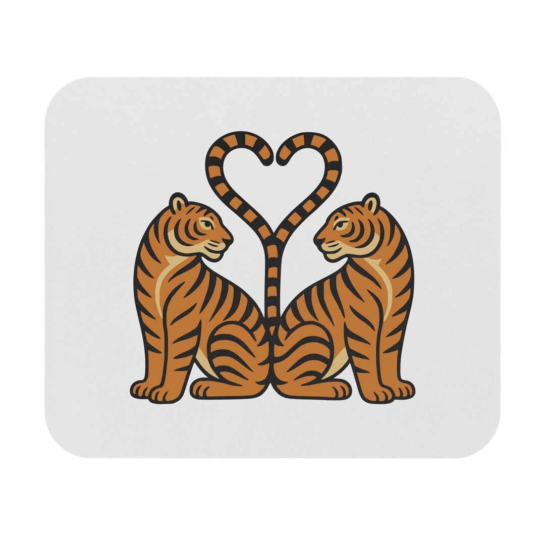 Tiger Mouse Pad • Heart Design • Safari Desk Decor - Etsy
