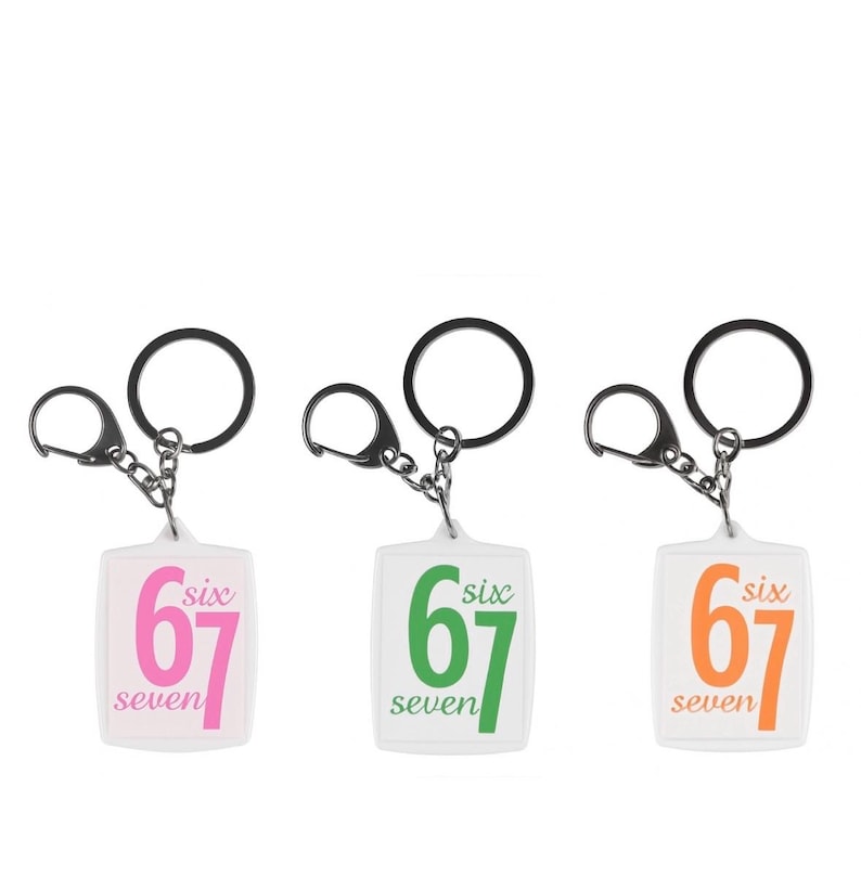 67 Keychain Six Seven. Color Options. 6 7 Trend. - Etsy