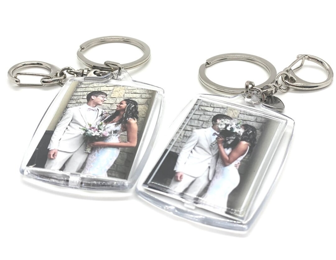 Couples Keychains Photo Two Sided Keychain. Clip and Key Ring. Set of ...