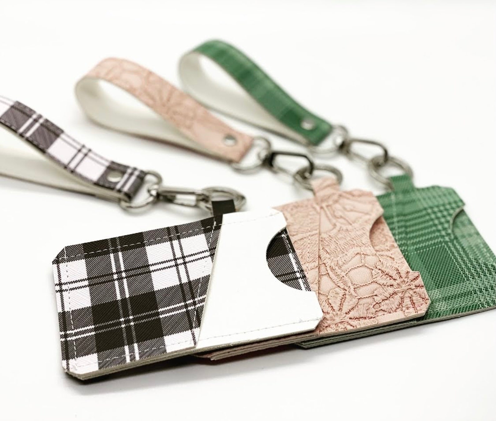 Credit card holder with keychain. two slots. card pouch. key | Etsy