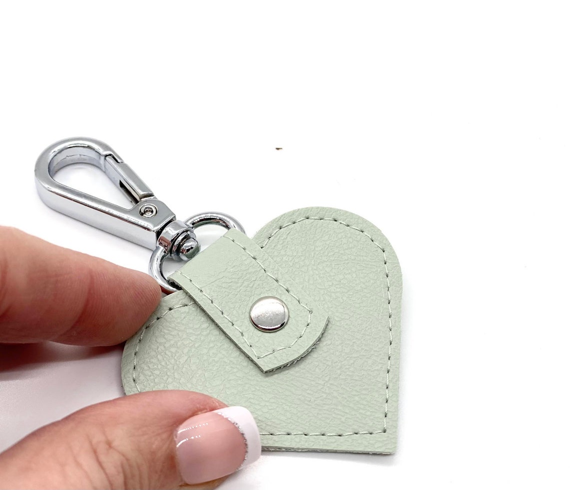 Leather Heart Keychain. Key Ring. Faux Leather Choices. Key - Etsy