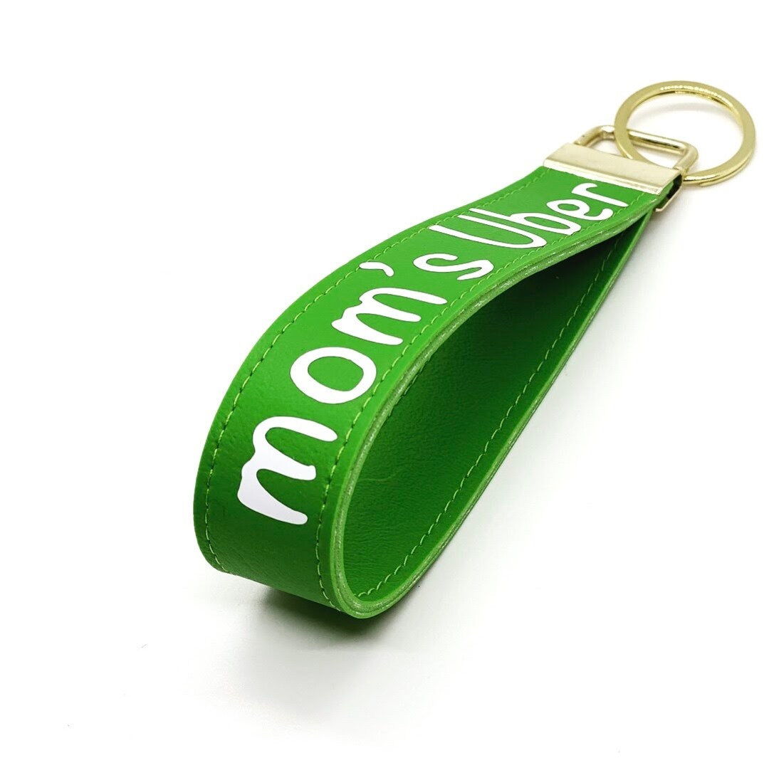 Mom's Uber Keychain. Personalized Keychain Wristlet. Faux Leather Moms ...